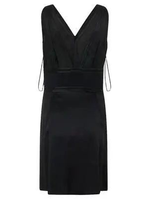 Alberta Ferretti V-neck Panelled Flared Knee-length Dress - Black