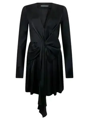 Alberta Ferretti Knot-detail Draped Mini Dress - Black