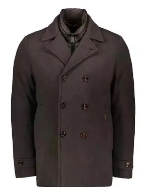 MOORER Padded Double-breasted Coat - Brown