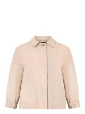 MOORER Box-pleat Cropped Jacket - Neutrals