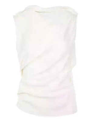 CLUB21 Freya Draped Sleeveless Blouse - Neutrals