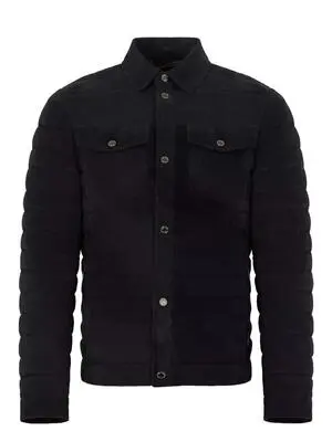 MOORER Quilted Button-front Jacket - Black