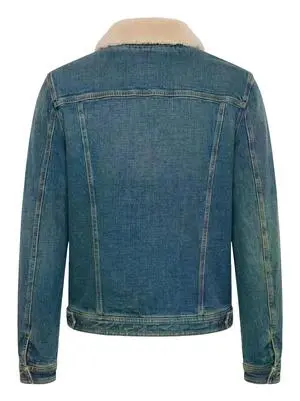 MOORER Moorer Faux Fur Collar Denim Jacket