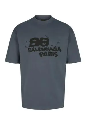 Balenciaga Hand Drawn Bb Icon T-shirt - Black