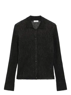 BRUNELLO CUCINELLI Brunello Cucinelli Sparkling Ribbed Silk Blend Cardigan