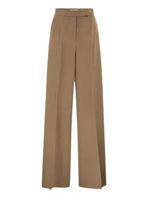 Max Mara Max Mara Tailored Wide-Leg Camel Trousers Brown