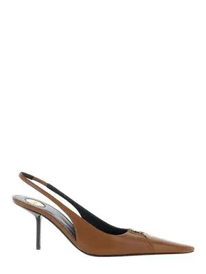 Saint Laurent Heeled Slingback Sandals - Brown