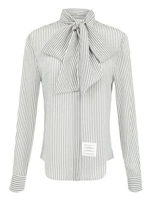 Thom Browne Thom Browne Long Sleeve Striped Shirt Grey