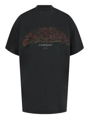 Balenciaga Offshore Logo Print Oversized T-shirt 'faded /red - Black