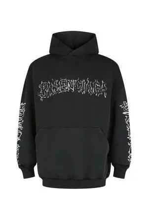 Balenciaga Diy Metal Logo Hoodie - Black