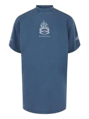 Balenciaga Burning Unity Oversized T-shirt - Blue