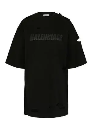 Balenciaga Destroyed Boxy Fit T-shirt - Black