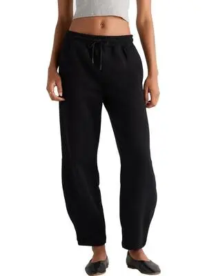 Quince Quince Everyday Fleece Barrel Sweatpants Black