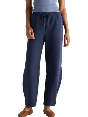 Quince Quince Everyday Fleece Barrel Sweatpants Washed Deep Navy
