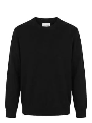 JIL SANDER Merino Wool Crewneck Sweater With Long Sleeves - Black