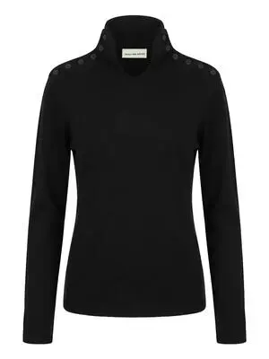 DRIES VAN NOTEN DRIES VAN NOTEN "Humond" High Neck Cotton Top With Button Detailing