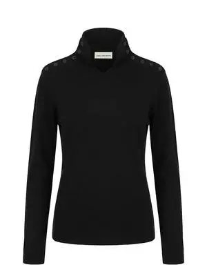 DRIES VAN NOTEN DRIES VAN NOTEN "Humond" High Neck Cotton Top With Button Detailing