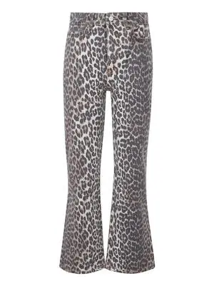 GANNI Print Extended Stretch Pants - Leopard