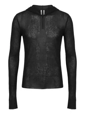Rick Owens Luxurious Ribbed Long Sleeve T-shirt - Black