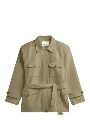 THE FRANKIE SHOP Mini Utility Belted Jacket - Sage