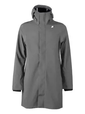 K-WAY Waterproof Hooded Jacket - Grey Shadow Dk-blue Depth