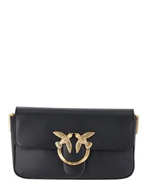 PINKO Pinko Leather Crossbody Bag With Bird Clasp
