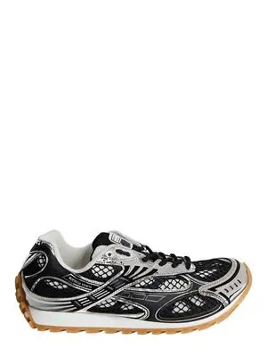 Bottega Veneta BOTTEGA VENETA Technical Fabric Lace-Up Sneakers With Padded Logo Tongue Nero