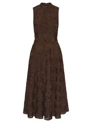 ROTATE BY BIRGER CHRISTENSEN Floral Mesh Sleeveless A-line Mini Dress - Marrone