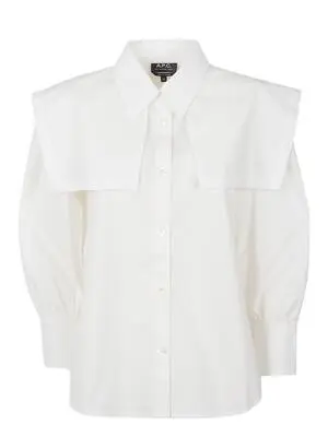 A.P.C. A.P.C. Cotton Button-Up Shirt With Statement Collar