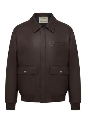CARRER 100% Baby Calf Leather Jacket - Brown