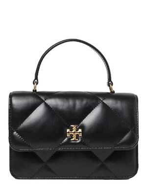 Tory Burch Quilted Leather Mini Top Handle Chain Wallet - Black