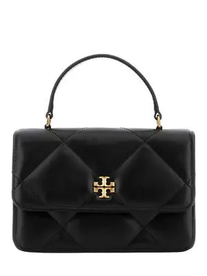 Tory Burch Quilted Leather Mini Top Handle Chain Wallet - Black