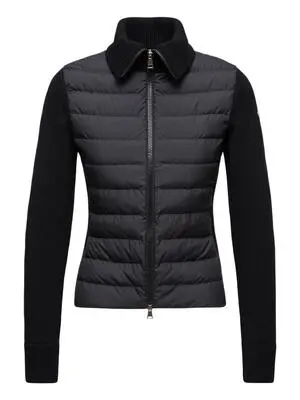 Moncler Down-filled Point Collar Zip-front Jacket - Nero