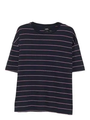 A.p.c. Embroidered Tonal Logo Crewneck T-shirt - Blu