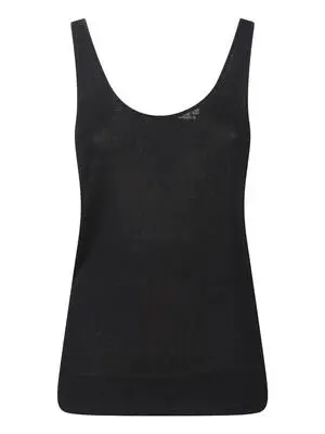 THE FRANKIE SHOP Ribbed Knit Mini Tank Top - Black