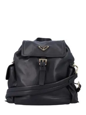 Prada PRADA Medium Leather Backpack Nero