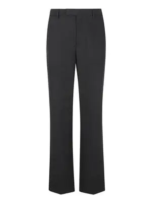 RIER Rierr Fitted Wool Trousers - Black Rustic