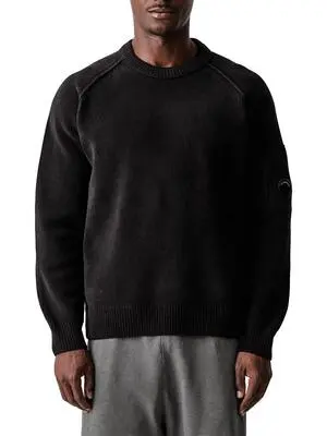 C.P. COMPANY Crewneck Lens Sweater - Black