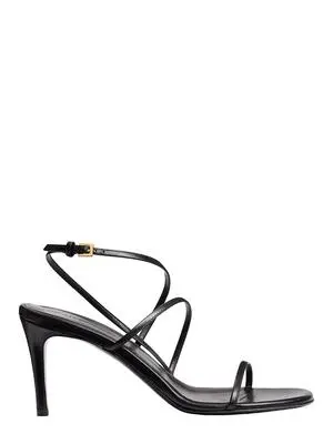 Khaite Loop Sandal 75" High Heel Sandals - Black