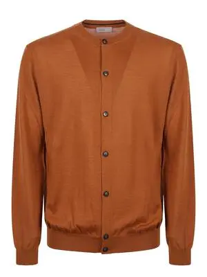 Herno HERNO Wool-Silk Blend Cardigan Rame