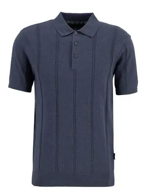 Barbour Textured Knit Polo Shirt - Navy
