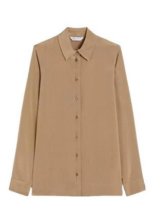 Max Mara MAX MARA Avion Silk Blend Shirt Hazelnut Brown