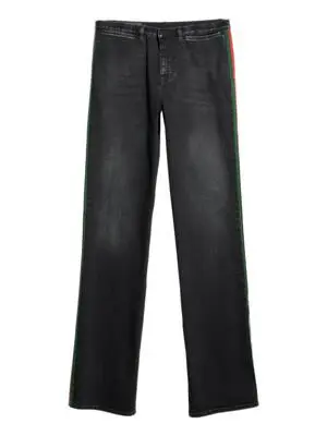 Gucci Straight-leg Jeans With Side Web Detail - Nero