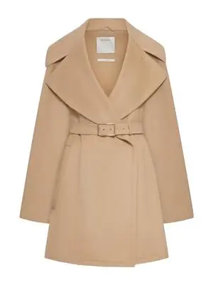 Sportmax Wool Coat With Belted Closure - Camel