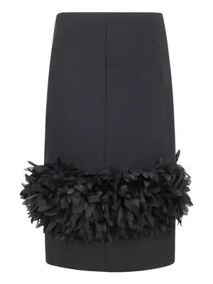 TOTÊME TOTEME Mini Skirt With Feather Embellishment
