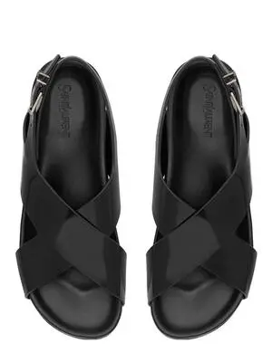 Saint Laurent Mathis Flat Sandals - Nero