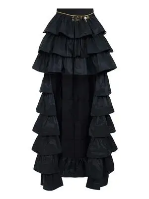 ELISABETTA FRANCHI ELISABETTA FRANCHI Tiered Ruffled Midi Skirt With Chain Belt