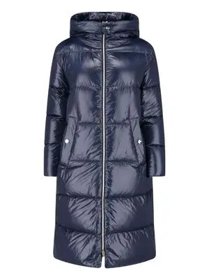 Herno Long Hooded Puffer Coat - Blue