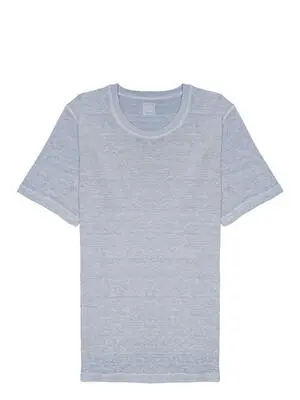 120% Lino Linen Crewneck T-shirt - Azure