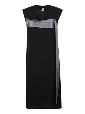 Marni Sleeveless Mini Dress In Viscose-silk Blend - Black